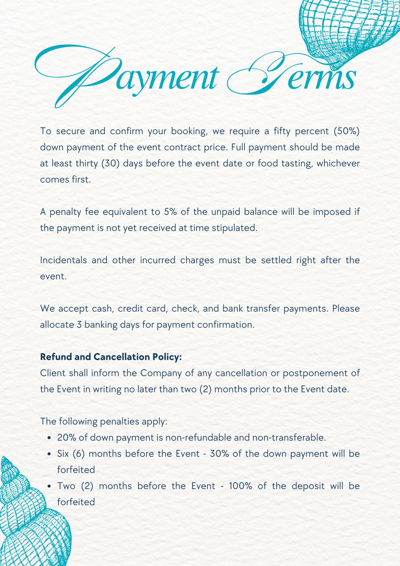Special Occasions at Chateau By The Sea